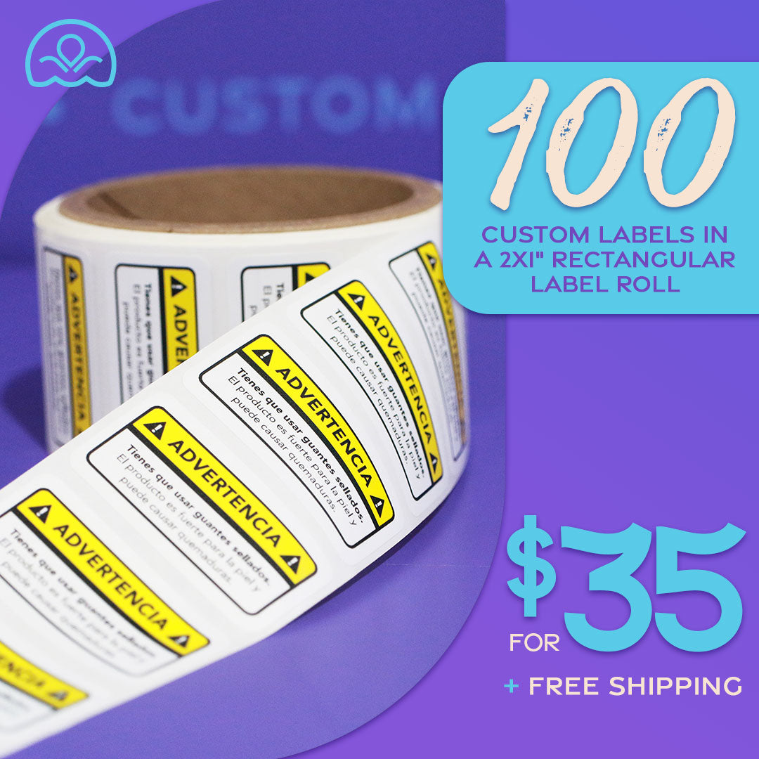 Custom Rectangular Label Roll Offer | Kame Gear