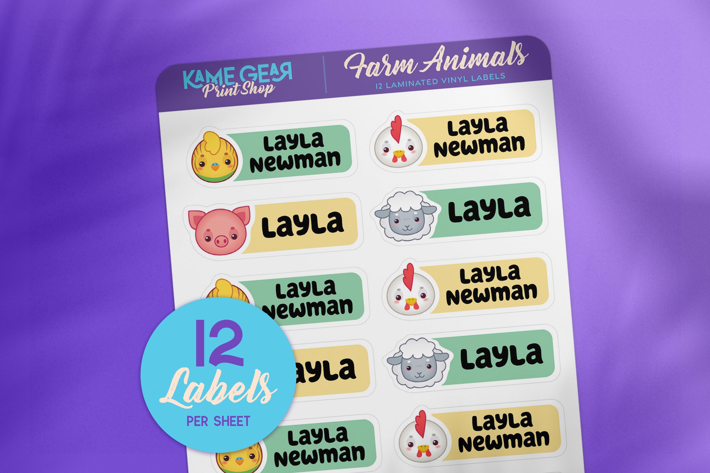 Farm Animals II - Name Labels – Kame Gear