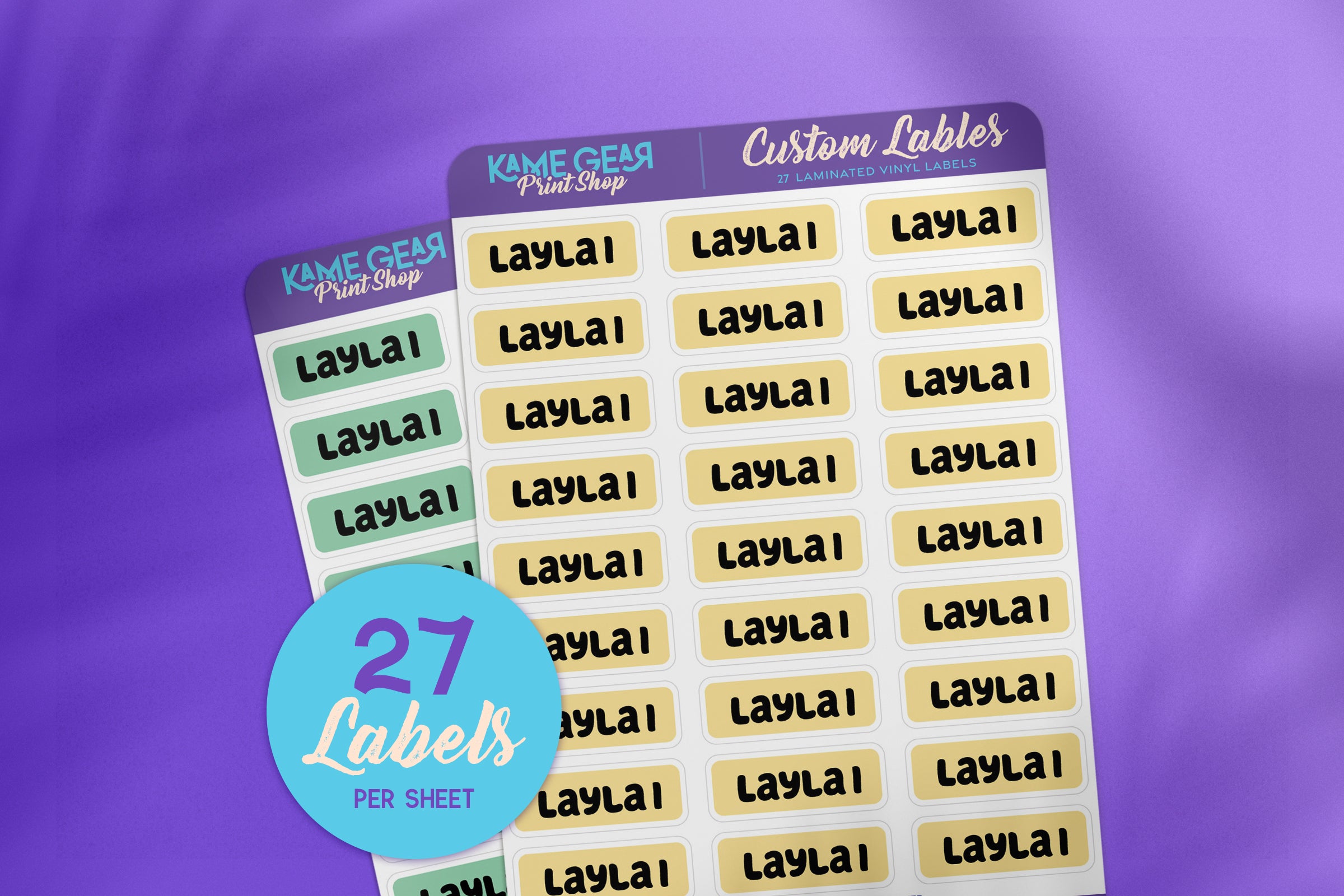 Custom Name Labels | Kame Gear