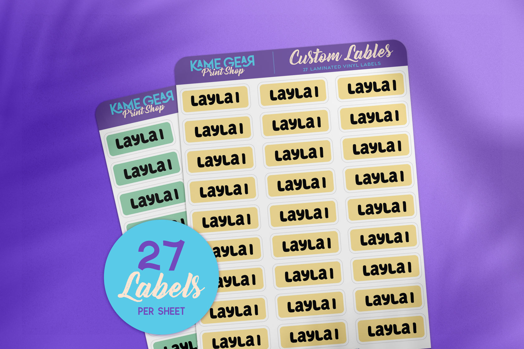 Custom Name Labels | Kame Gear