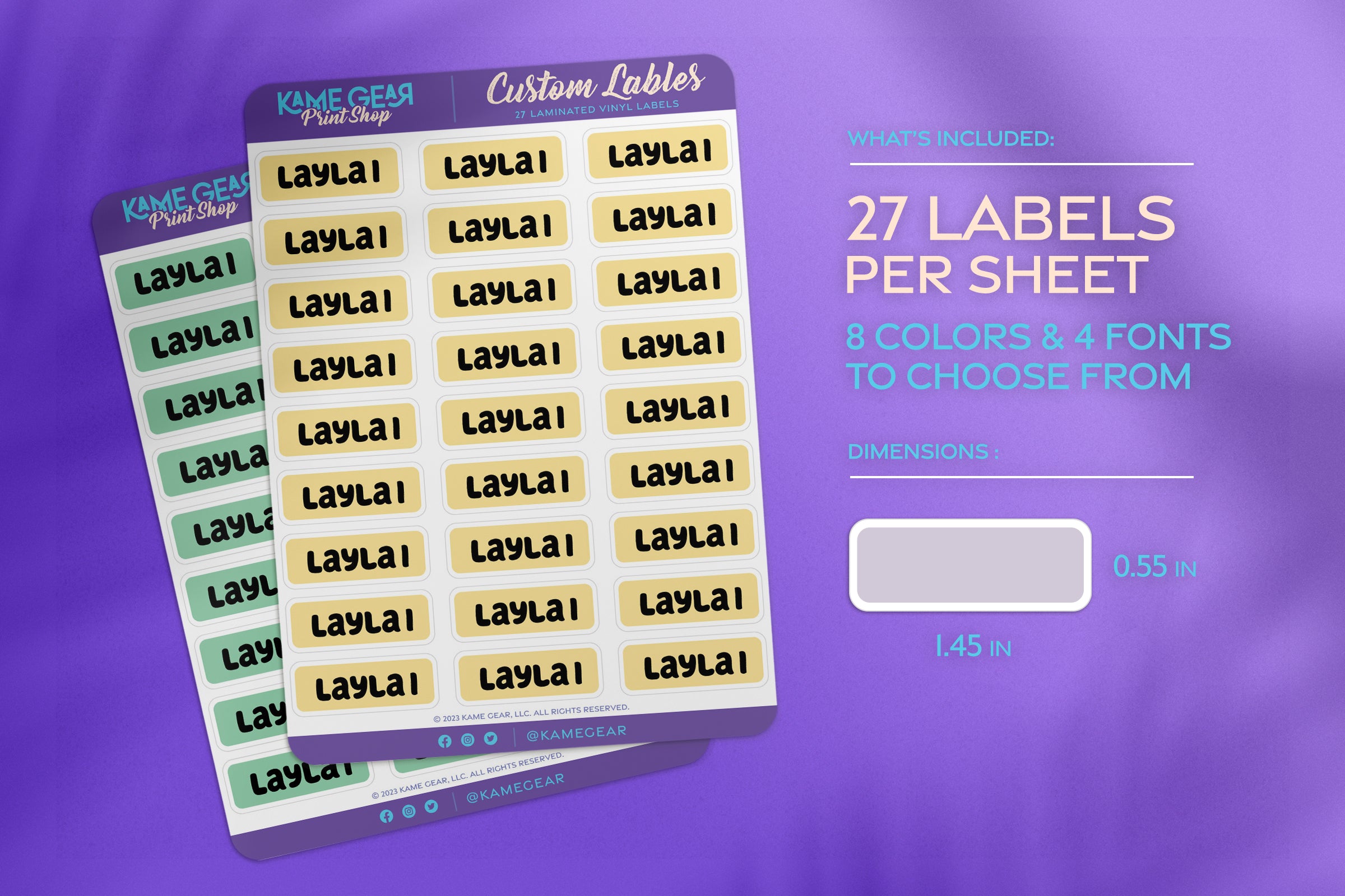 Custom Name Labels | Kame Gear