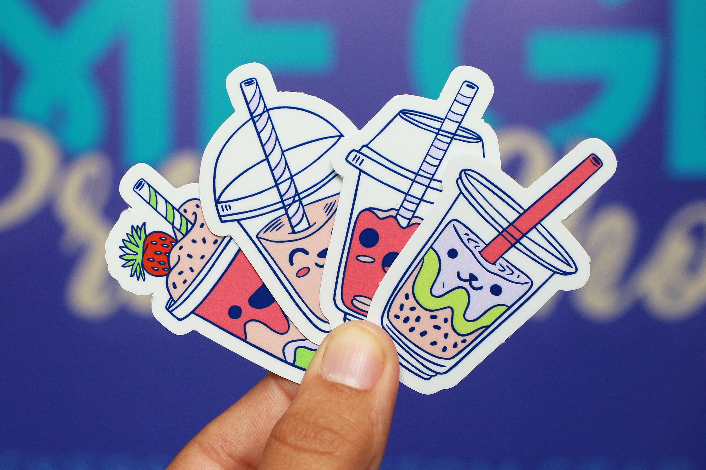 Kawaii Drinks - Sticker Pack – Kame Gear